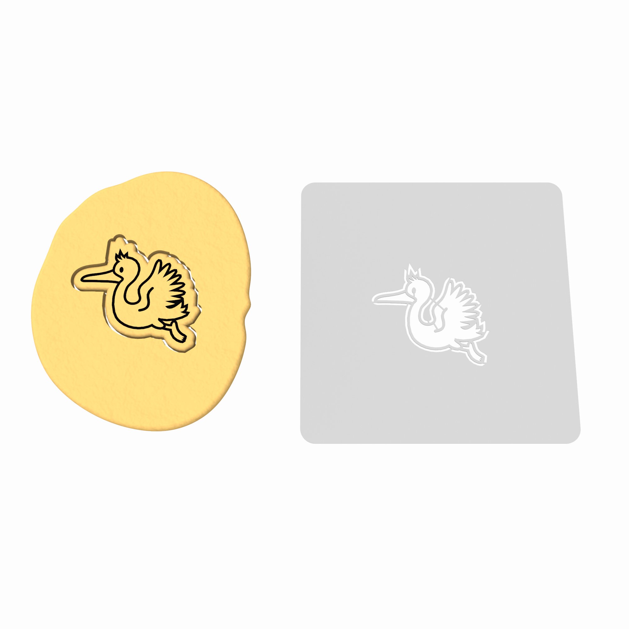 Stork Cookie Cutter Stamp Stencil 1 | Etsy