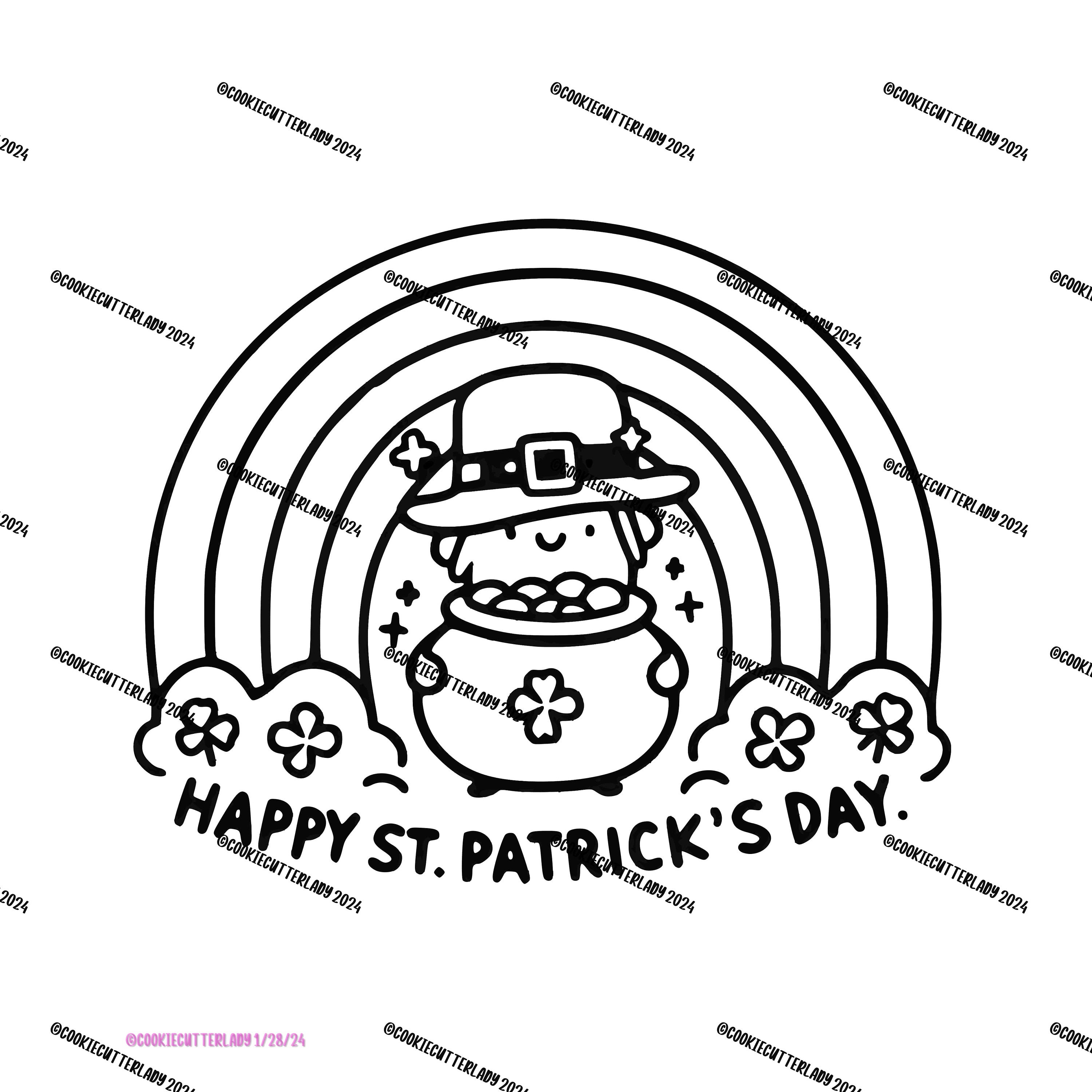 Leprechaun Rainbow Happy St Patricks Day Downloadable Clipart - Free ...