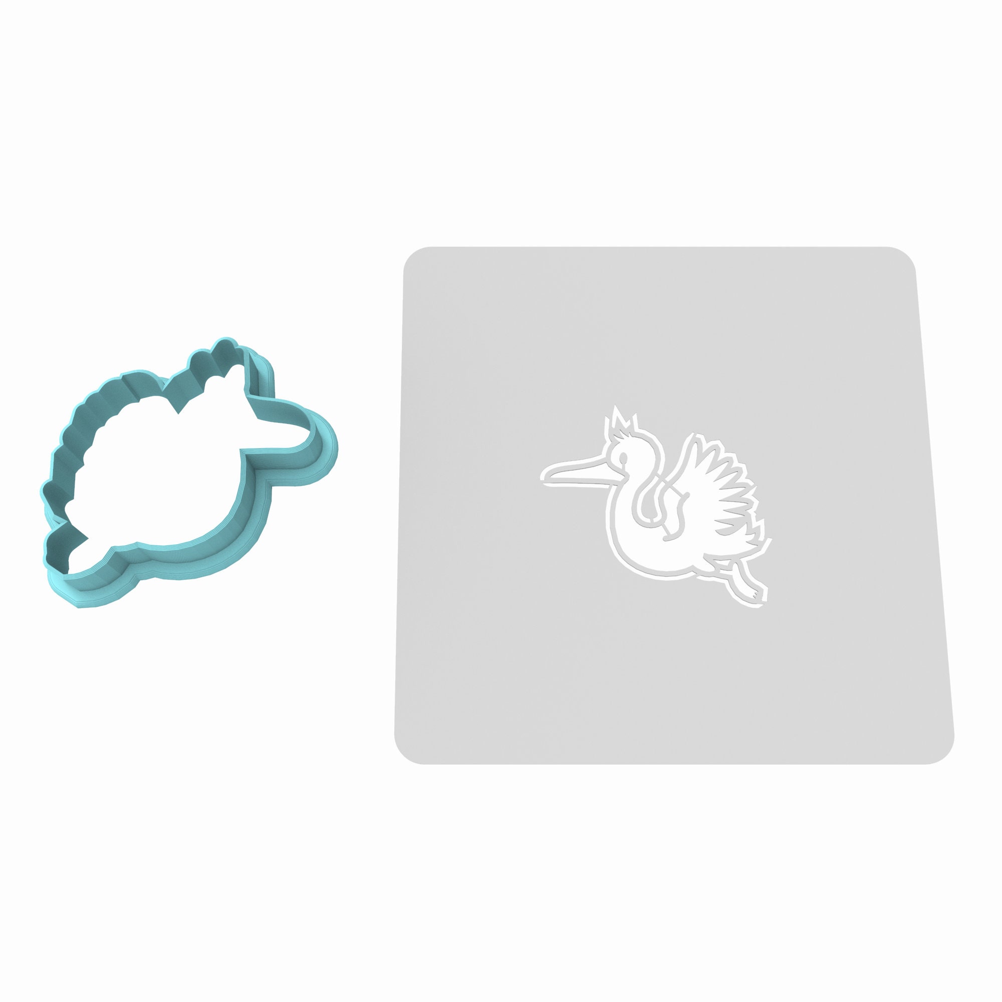 Stork Cookie Cutter Stamp Stencil 1 | Etsy