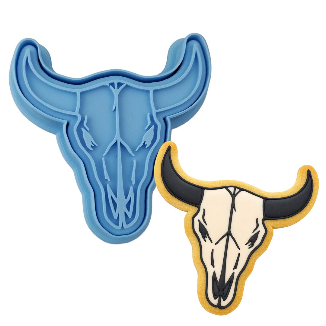 Bull Skull Cookie Cutter | Stamp | Stencil - SHARP EDGES - FAST ...