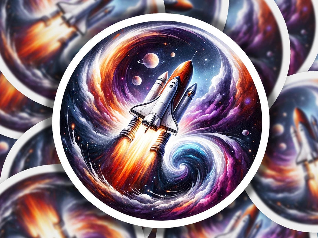 Space Shuttle Launch Vinyl Sticker | Waterproof & Durable | Space ...
