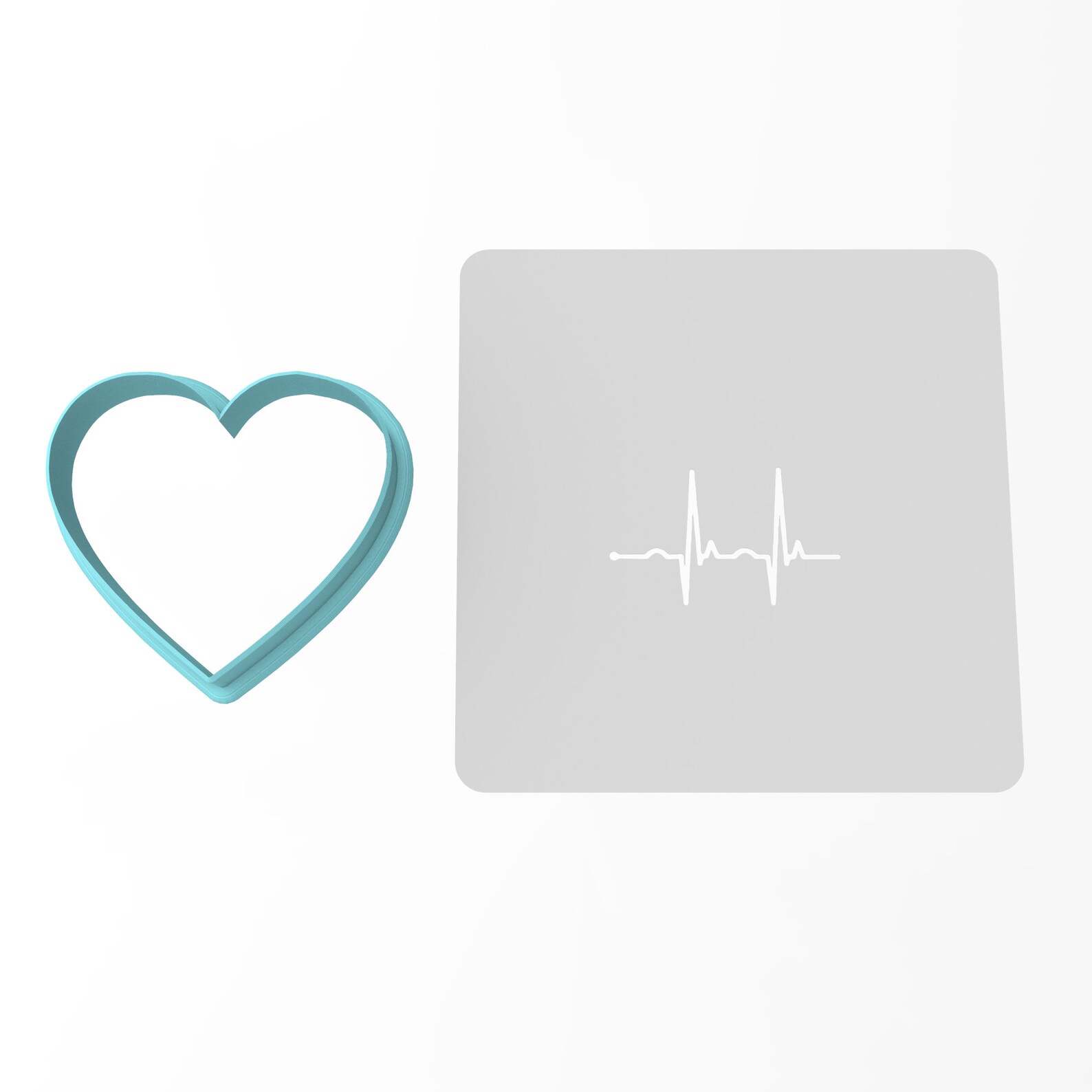EKG Heart Cookie Cutter Stamp Stencil SHARP Edges FAST - Etsy