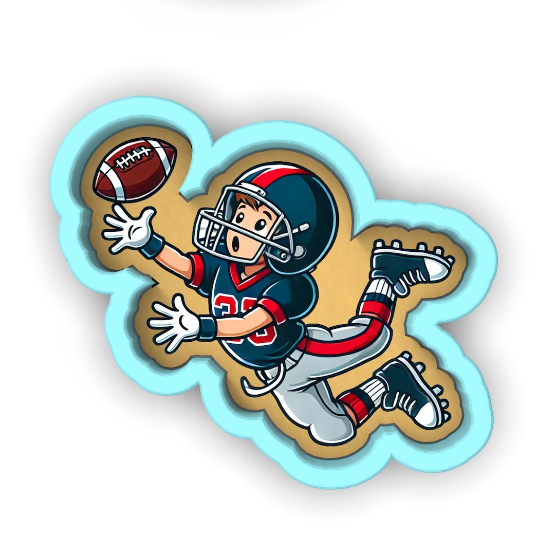Football Receiver Diving Catch Cookie Cutter | Stamp | Stencil - SHARP ...