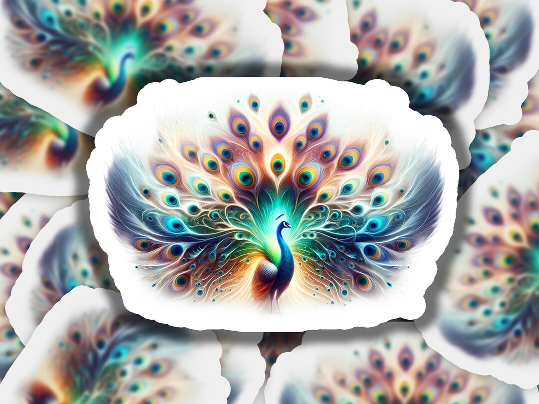 Peacock Majestic Color Vinyl Sticker | Waterproof & Durable ...