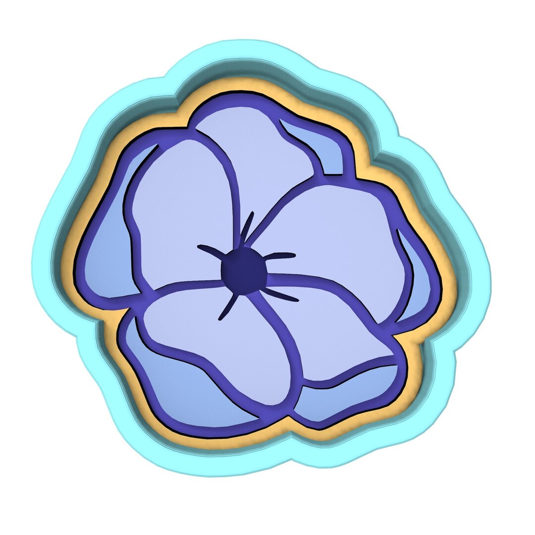 Pansi Flower Cookie Cutter | Stamp | Stencil - SHARP EDGES - FAST ...