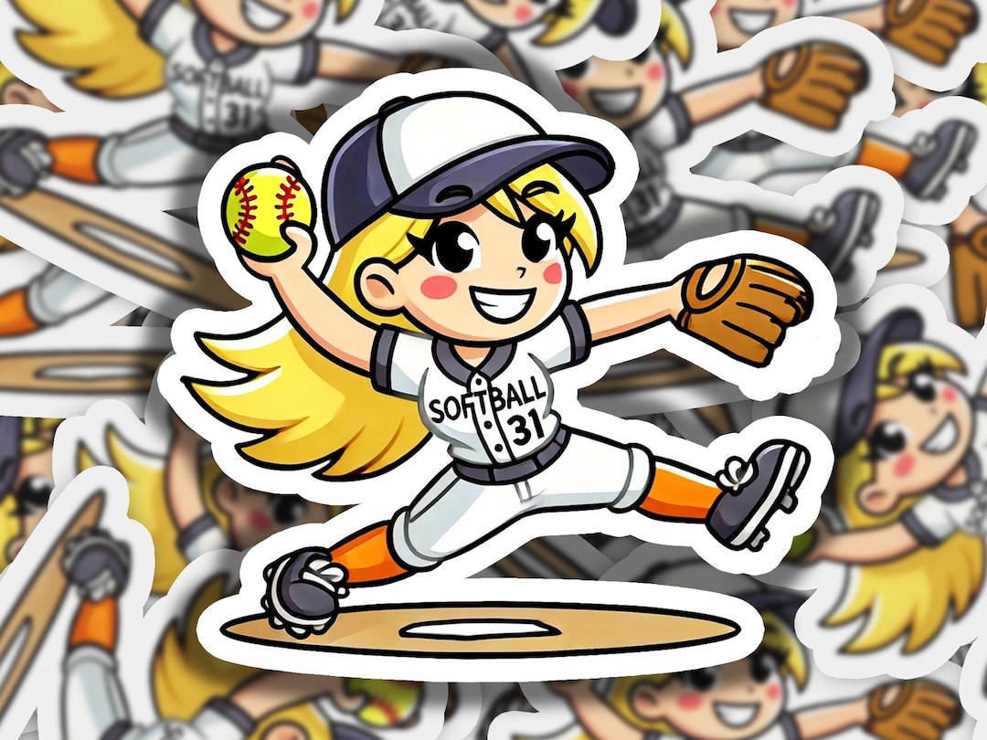 Softball Pitcher Vinyl Sticker | Dishwasher Safe & Durable | Custom ...