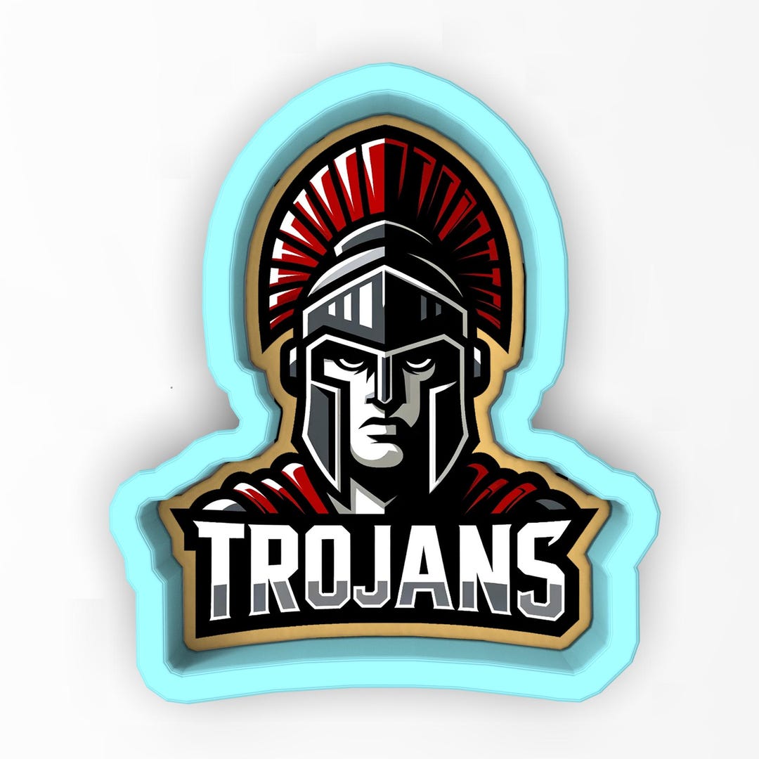 Trojans Words 3 Cookie Cutter | Stamp | Stencil - SHARP EDGES - FAST ...