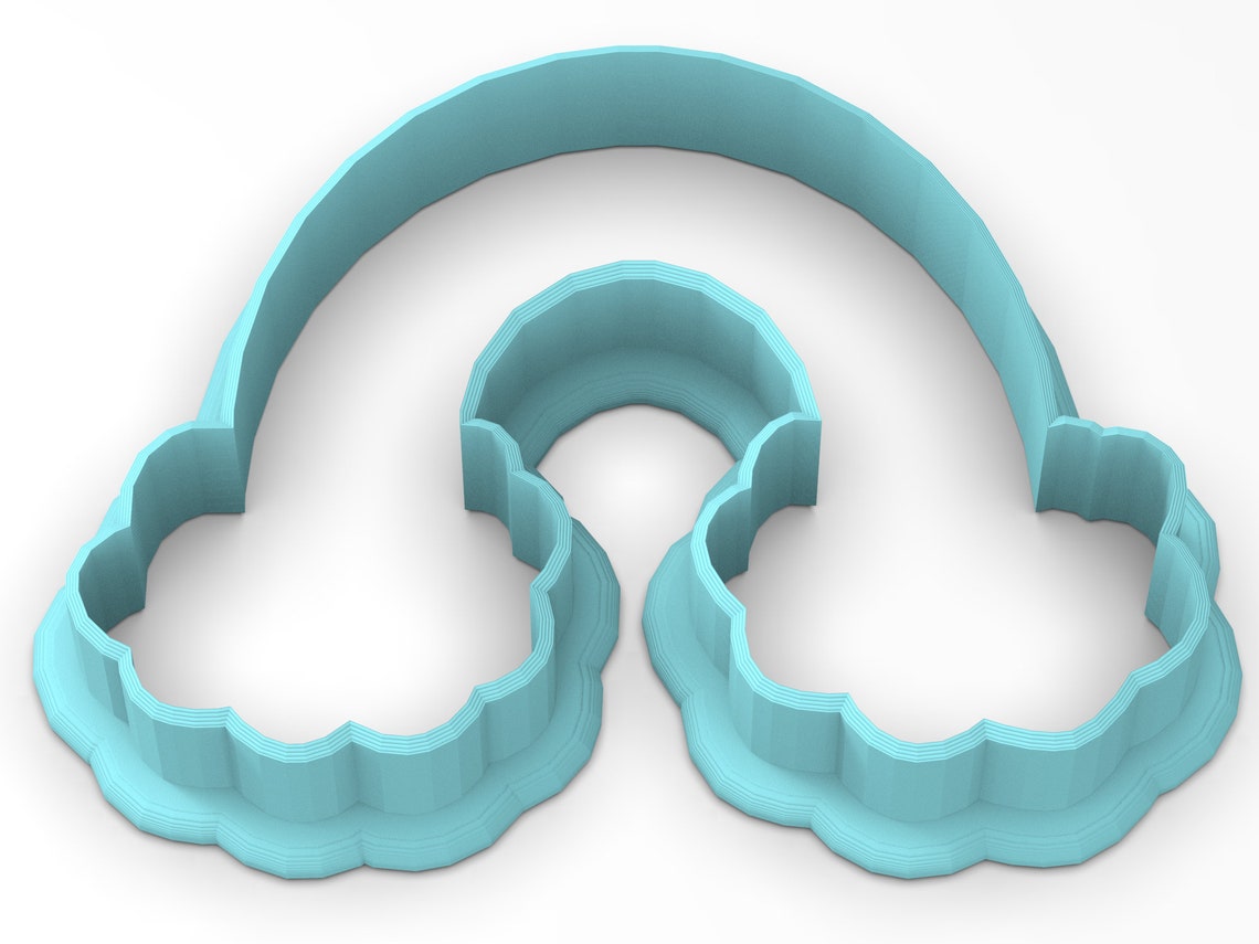 Rainbow Cookie Cutter 2-Piece Stamp & Outline 1 SHARP | Etsy