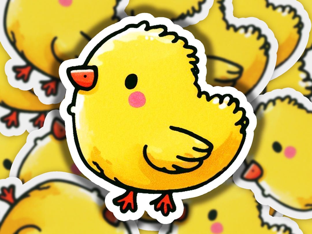 Baby Chick Yellow Vinyl Sticker | Dishwasher Safe & Durable | Custom ...