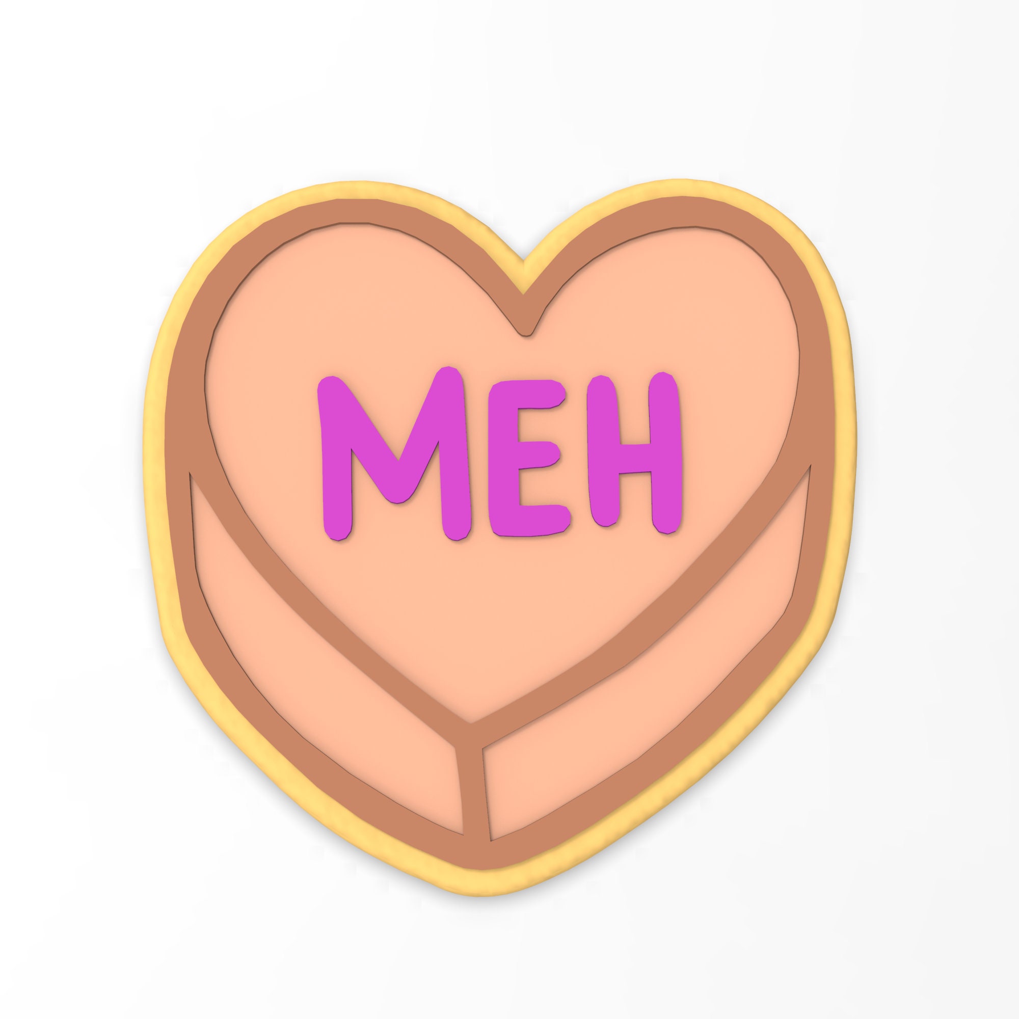 Meh Valentine Candy Heart Cookie Cutter Stamp Stencil | Etsy