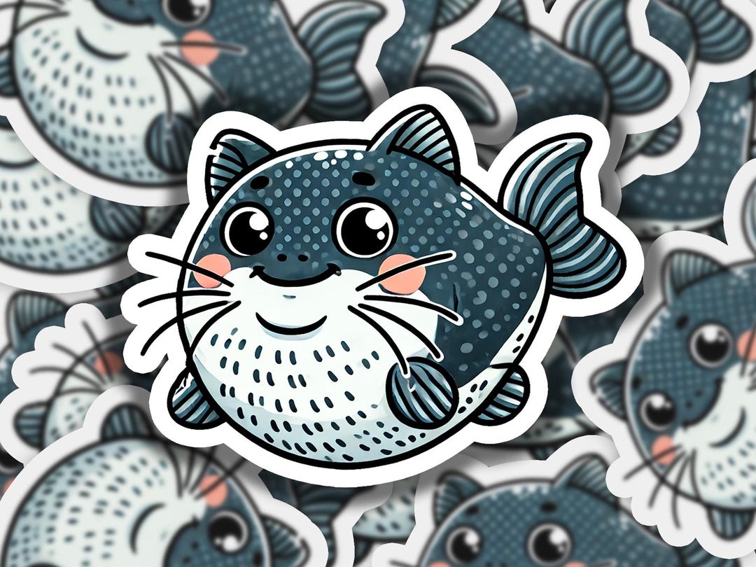 Fat Catfish 1 Vinyl Sticker | Dishwasher Safe & Durable | Custom Sizes ...