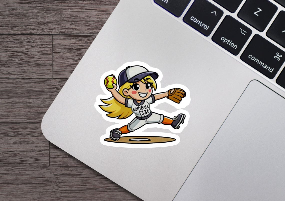 Softball Pitcher Vinyl Sticker | Dishwasher Safe & Durable | Custom ...