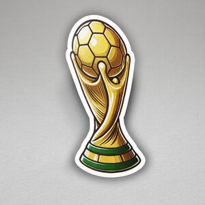 Soccer Trophy Cup World Vinyl Sticker | Waterproof & Durable | Soccer ...