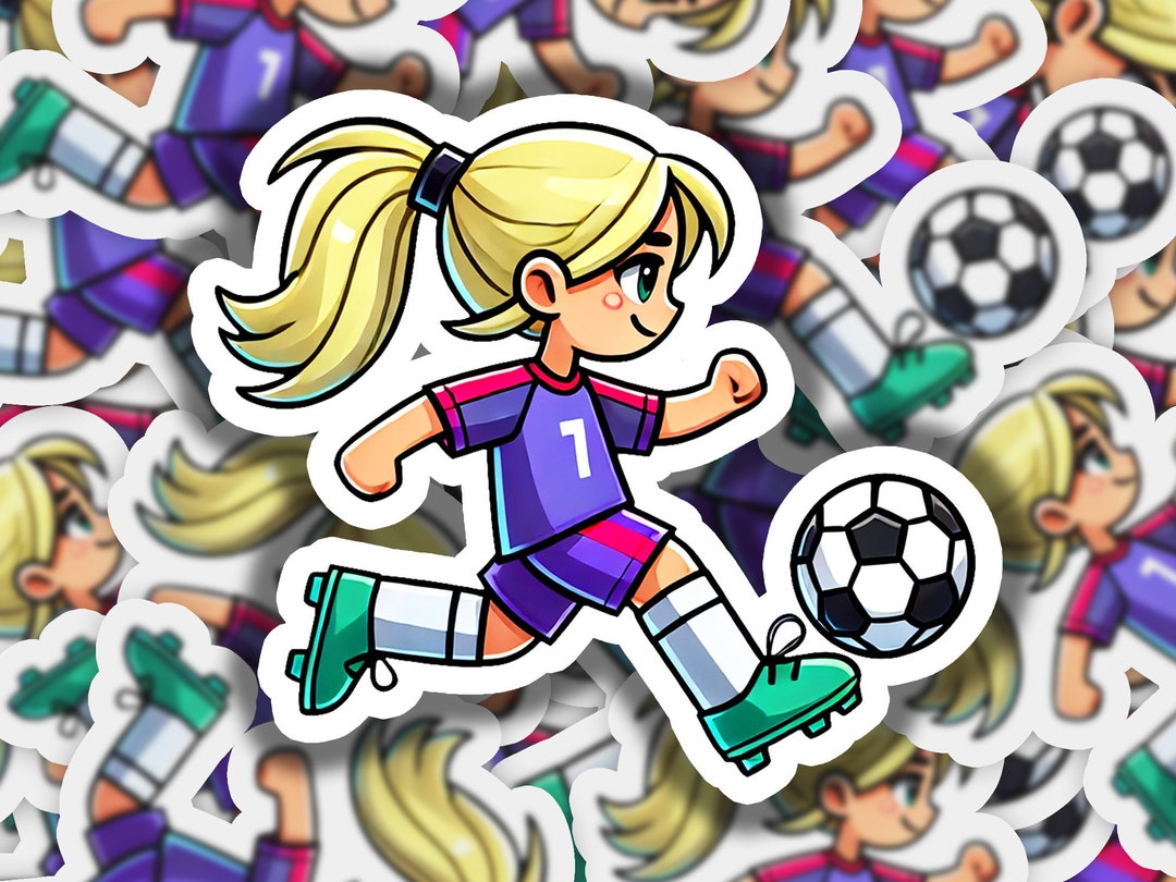 Soccer Girl Dribbling Vinyl Sticker | Waterproof & Durable | Soccer ...