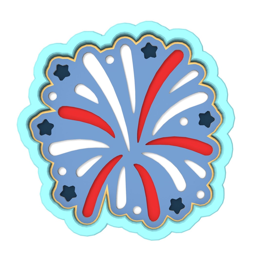 Firework Cookie Cutter | Stamp | Stencil - SHARP EDGES - FAST Shipping ...