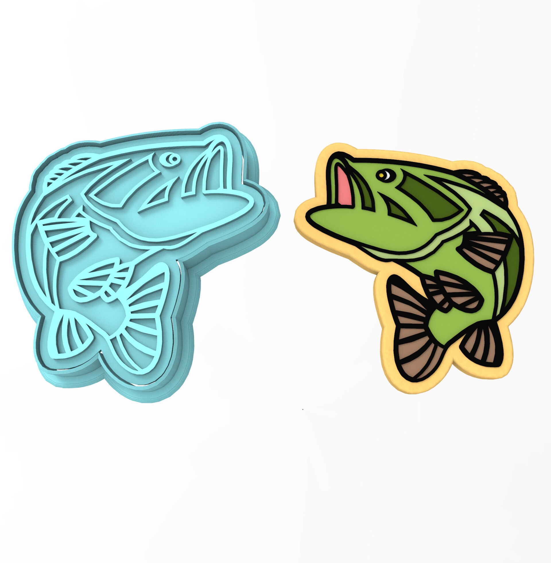 Striped Bass Cookie Cutter Stamp Stencil SHARP EDGES | Etsy