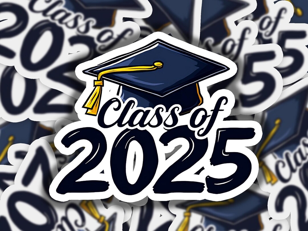 Class of 2025 Bubble Vinyl Sticker | Dishwasher Safe & Durable | Custom ...