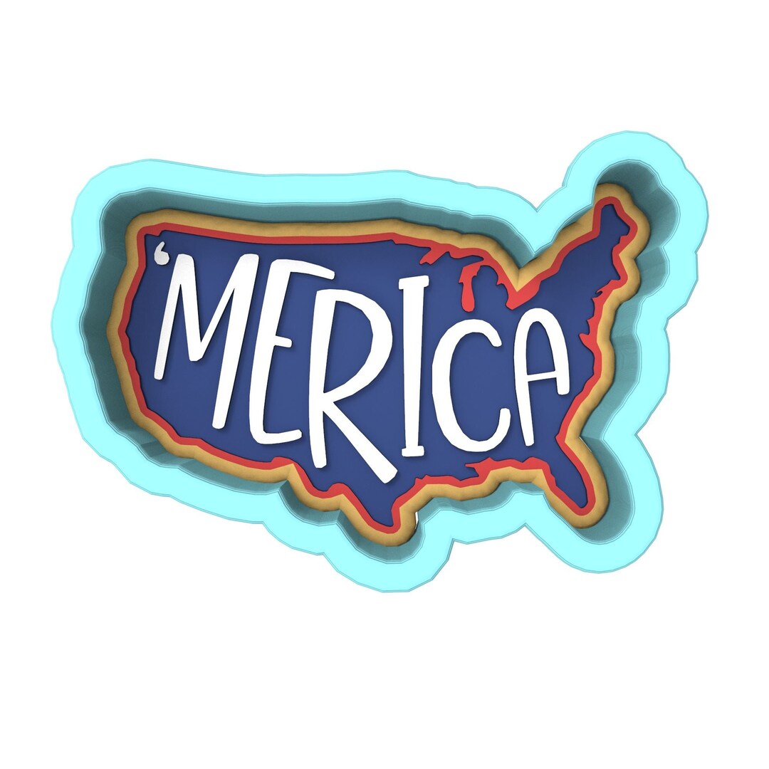 Merica Cookie Cutter | Stamp | Stencil | Debosser - SHARP EDGES - FAST ...