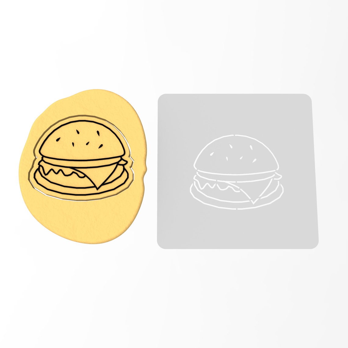 Burger Cookie Cutter Stamp Stencil SHARP EDGES FAST | Etsy