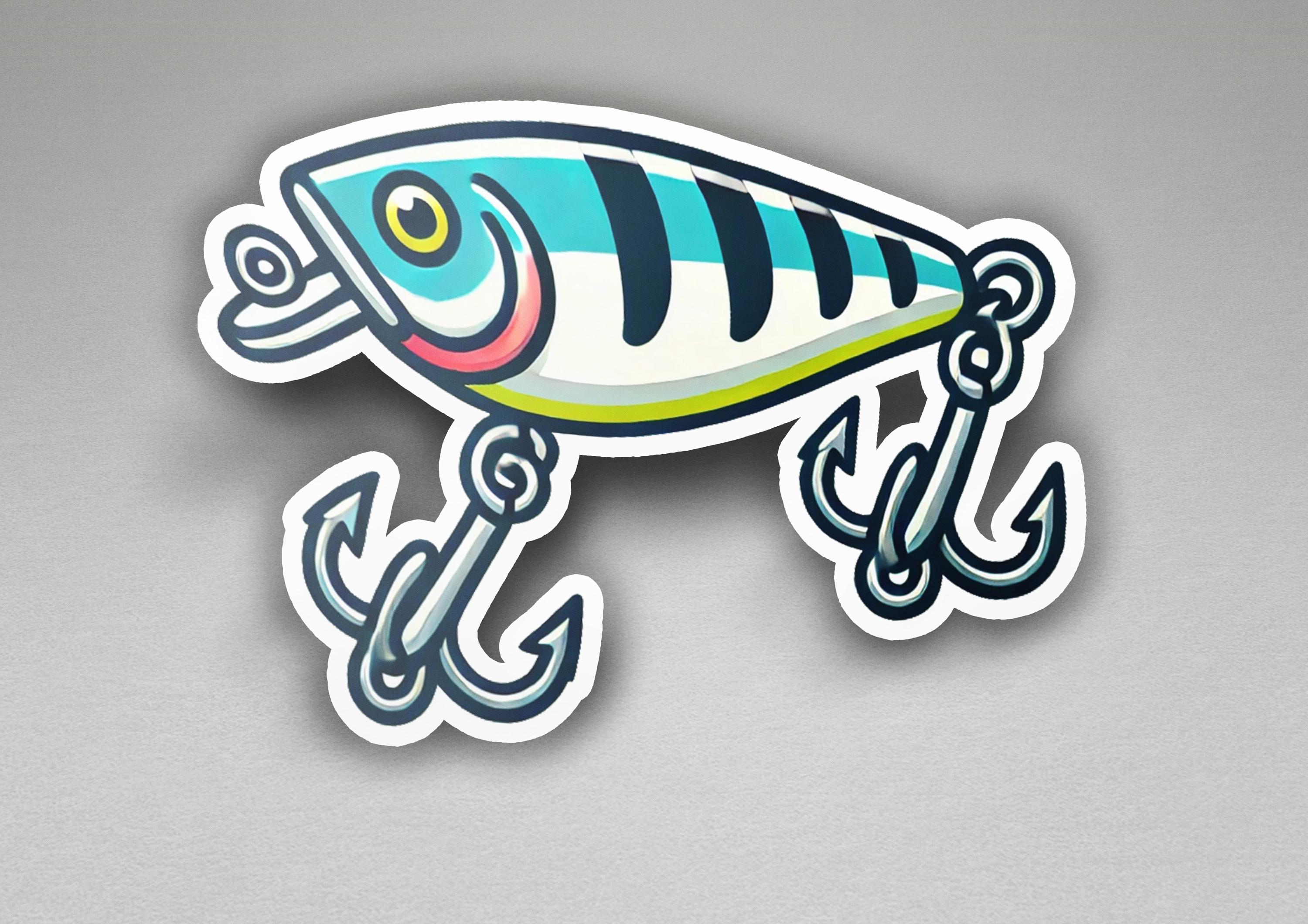 Crankbait Fishing Lure 1 Vinyl Sticker | Dishwasher Safe & Durable ...