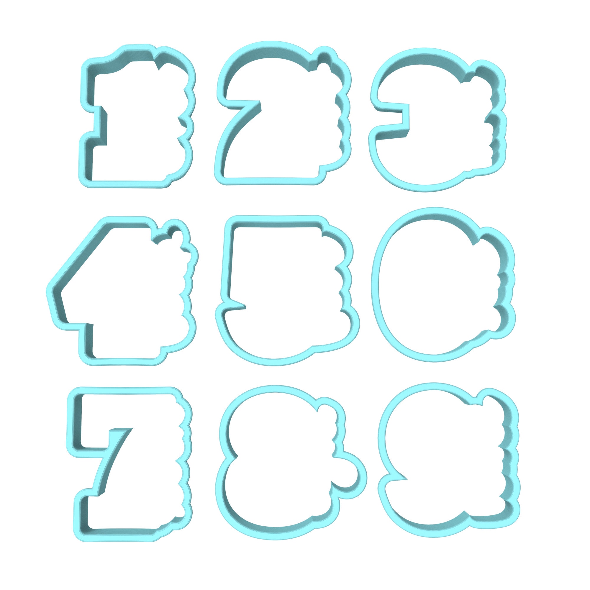 Birthday Number Sideways Cookie Cutter | Stamp | Stencil | Debosser Set ...