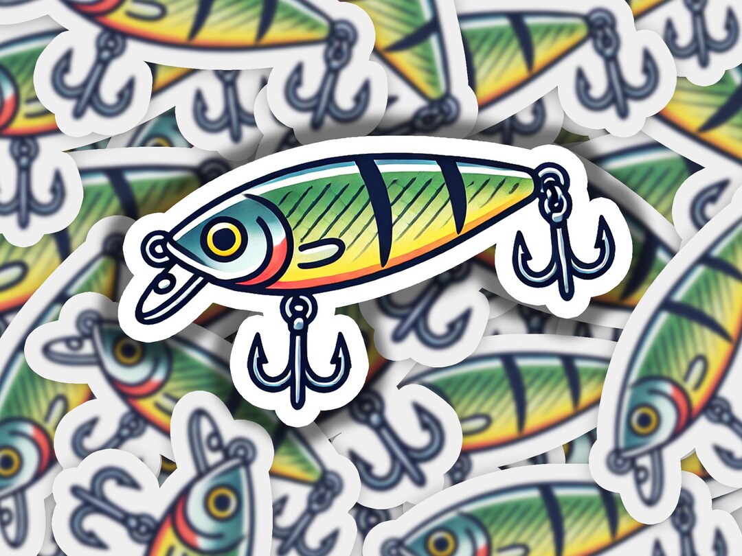 Crankbait Fishing Lure 2 Vinyl Sticker | Dishwasher Safe & Durable ...