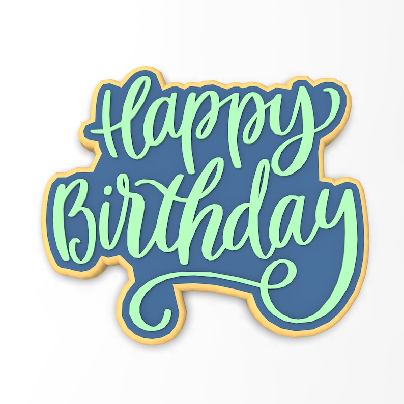 Happy Birthday Cookie Cutter Stamp Stencil SHARP EDGES - Etsy