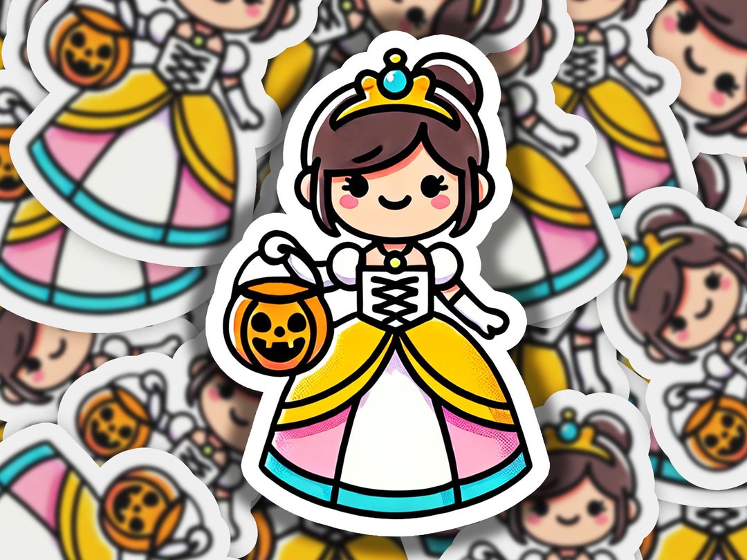 Princess Halloween Costume Girl Vinyl Sticker | Dishwasher Safe ...