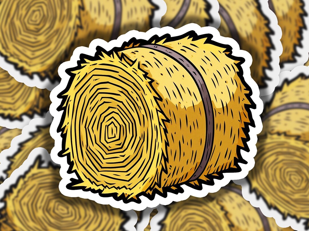 Hay Bale Vinyl Sticker | Dishwasher Safe & Durable | Custom Sizes ...
