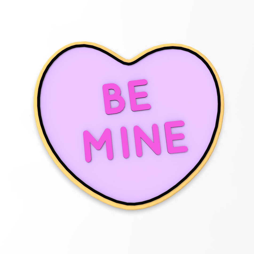 Be Mine Valentine Heart Cookie Cutter | Stamp | Stencil - SHARP EDGES ...