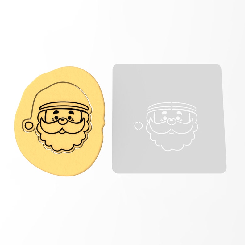 Santa Claus Face Cookie Cutter Stamp Stencil SHARP EDGES - Etsy