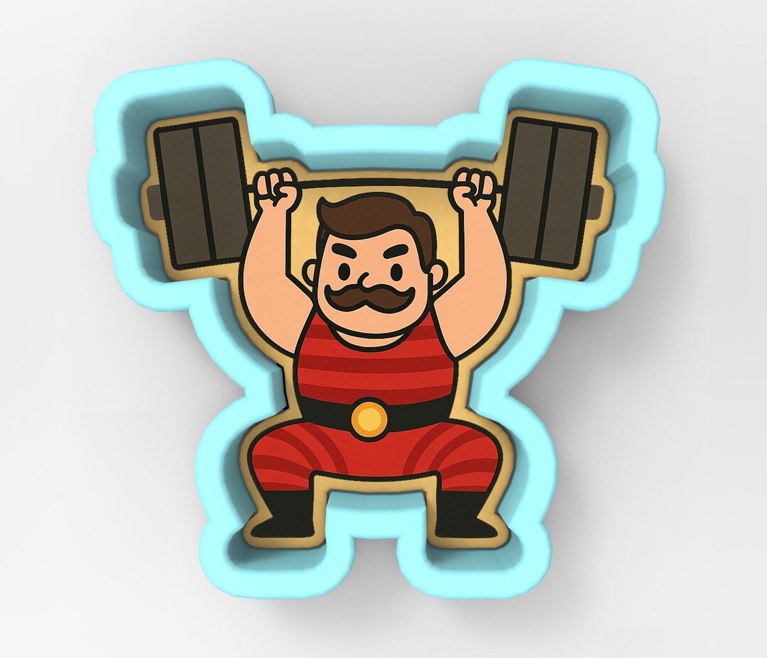 Circus Strong Man Weight Lifting Cookie Cutter | Stamp | Stencil ...