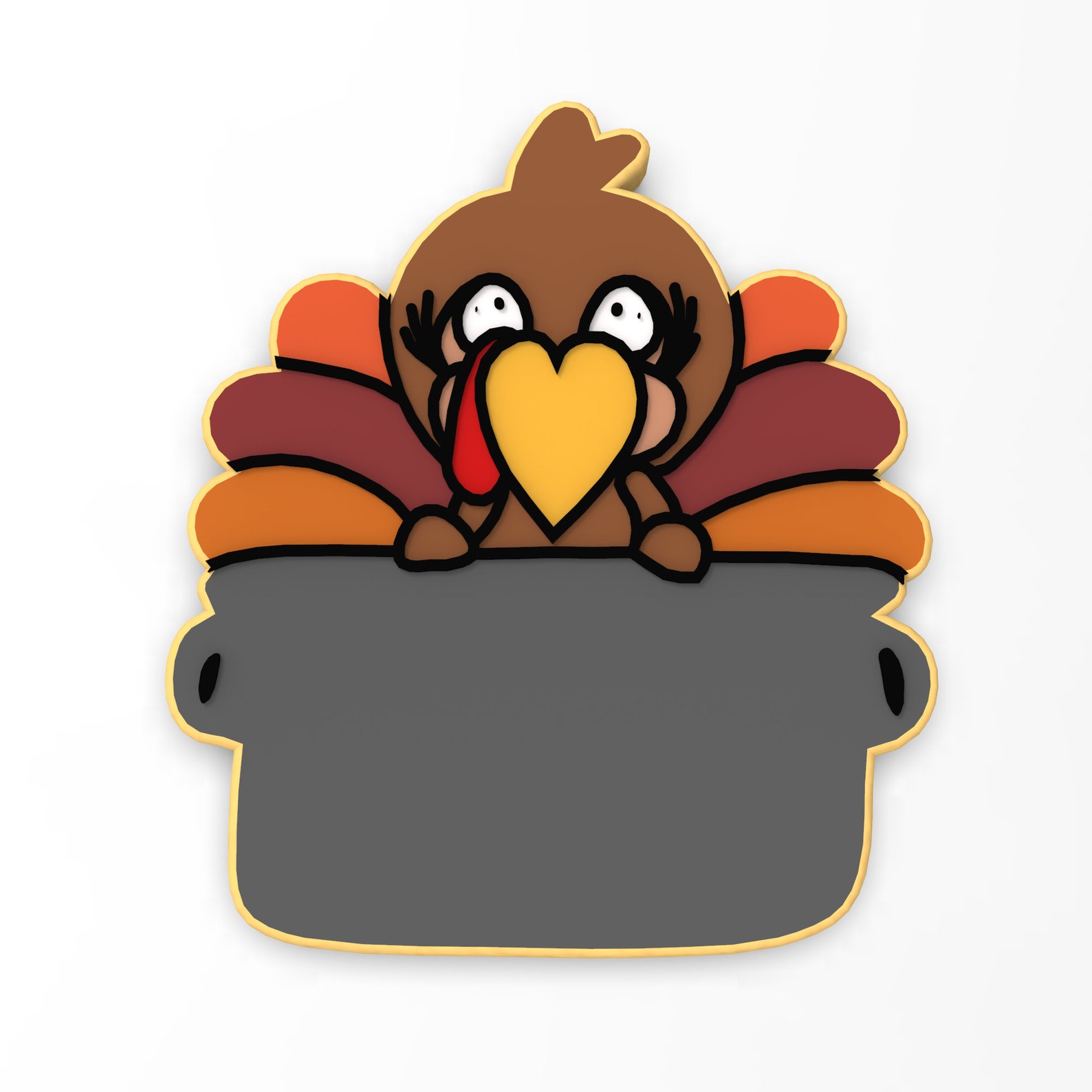 Cooked Turkey in Pot Cookie Cutter | Stamp | Stencil - SHARP EDGES ...