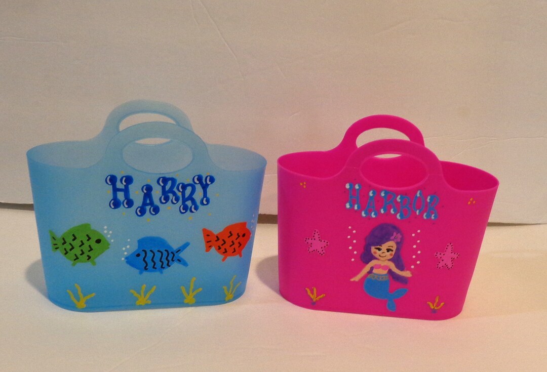 Personalized Mini Tote/personalized Party Favors/plastic Tote Bag/kids ...