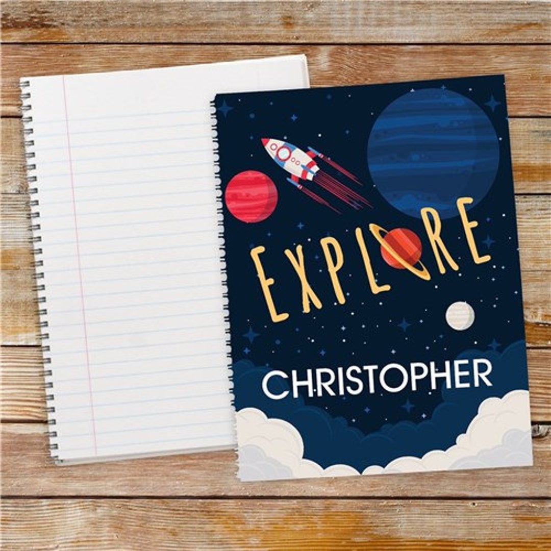 Personalized Space Theme Notebook - Etsy