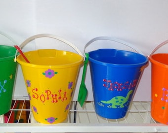 Custom Beach Pail & Shovel, Kids Party Pail With Name, Custom Beach ...