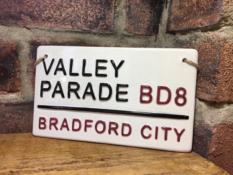 BRADFORD City-valley Parade-football Wall Sign-football Plaque-man Cave ...