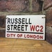RUSSELL Street-city of London-london Street Sign-british - Etsy
