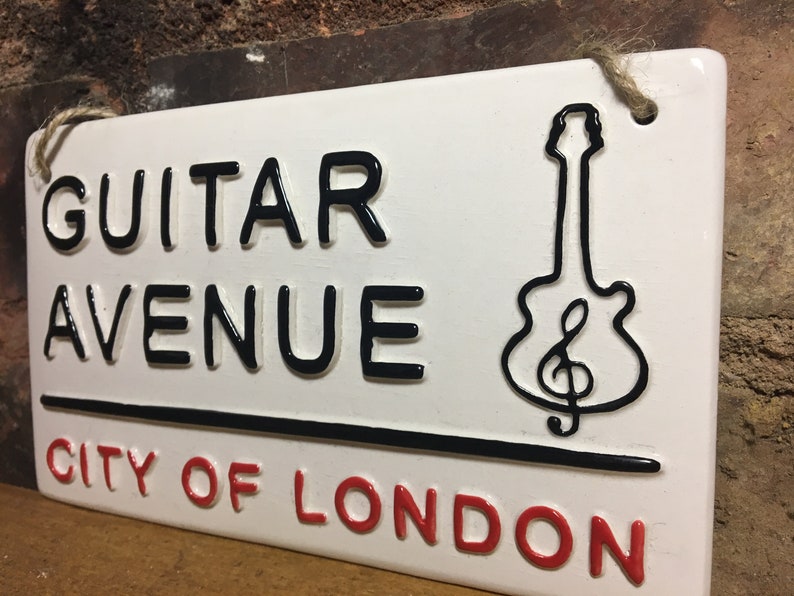 GUITAR Avenue-city of London-guitar Wall Sign-music Sign-music - Etsy