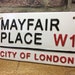 MAYFAIR Place-city of London-london Street Sign-london Sign-british ...