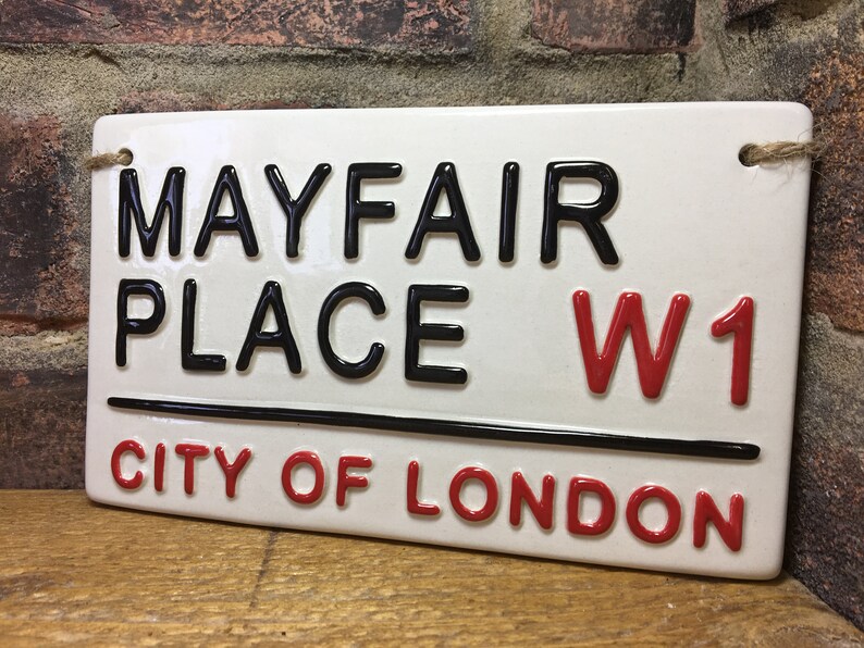 MAYFAIR Place-city of London-london Street Sign-london - Etsy