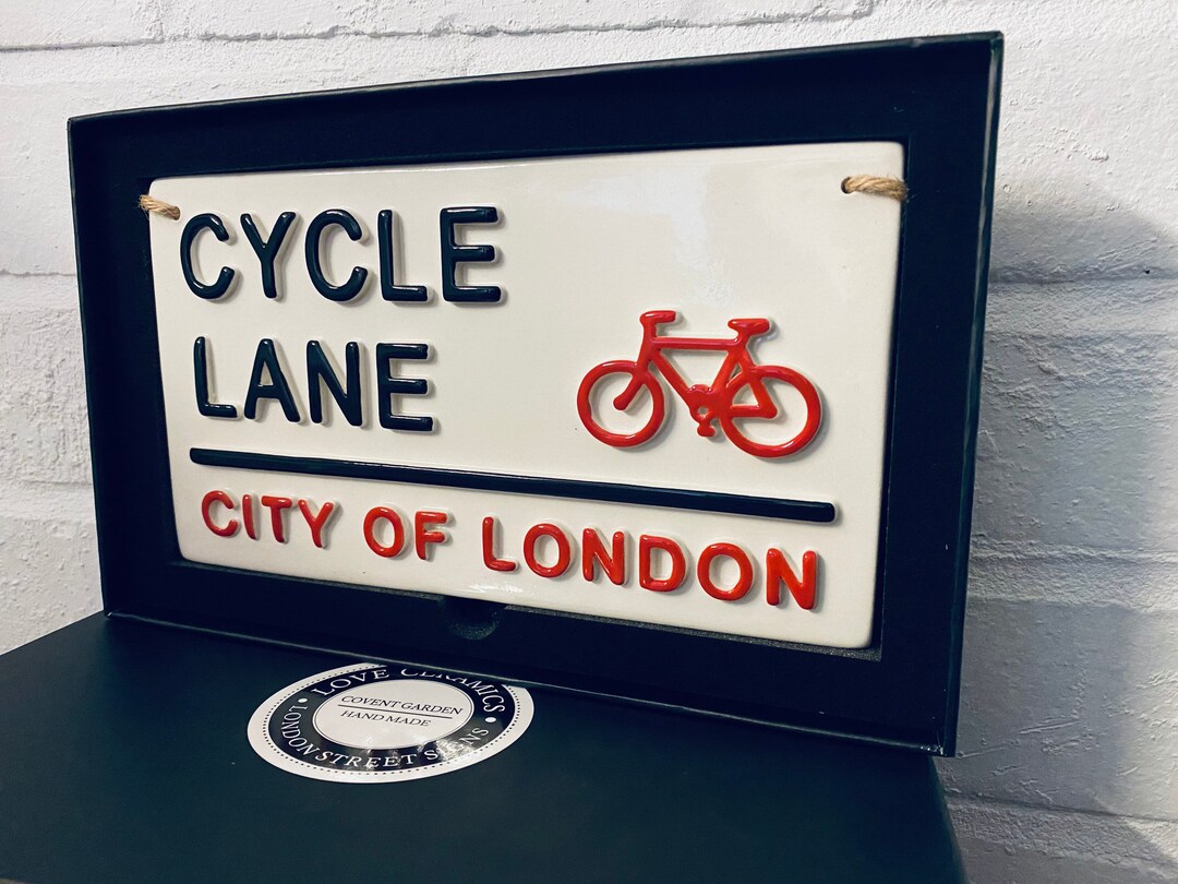 CYCLE Lane-london Street Sign-bike Ride-bicycle-cyclist-birthday-london ...