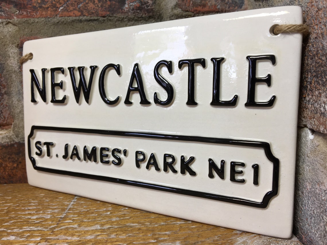 NEWCASTLE Sign-st James Park-london Street Sign-football Plaque ...
