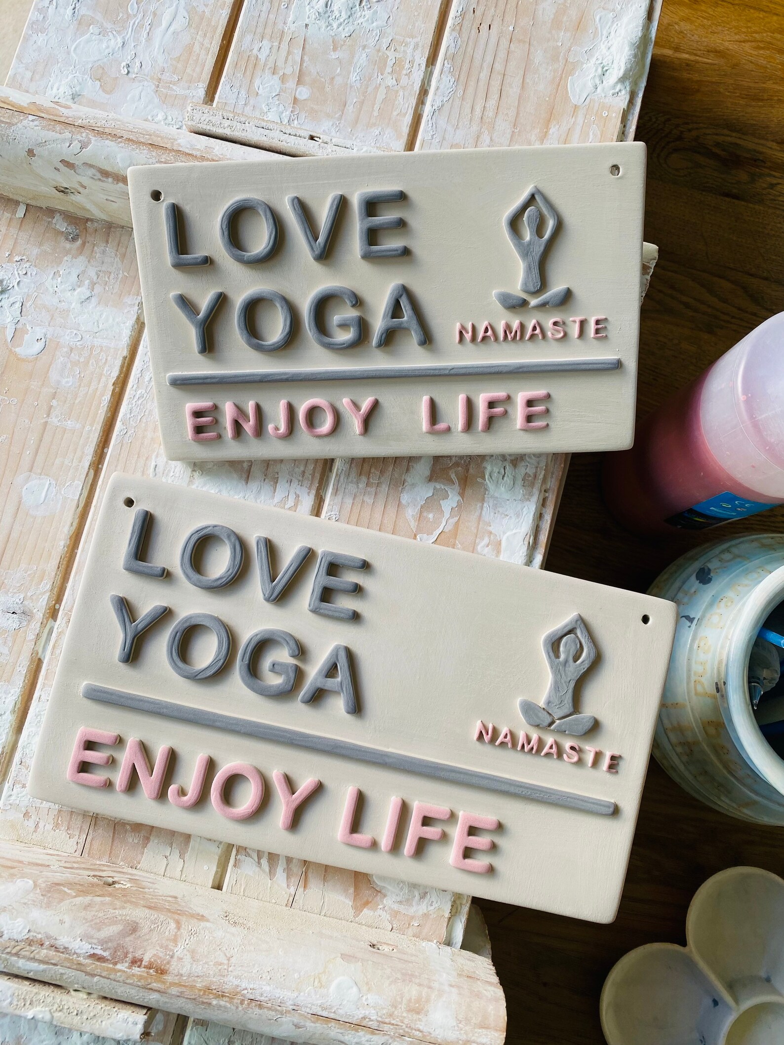 LOVE Yoga-enjoy Life-ceramic-wall Sign-meditation-yoga Gifts-gifts for ...
