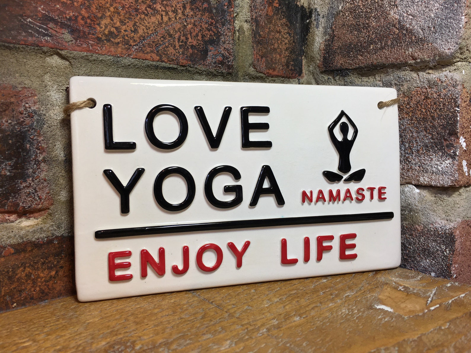 LOVE Yoga-enjoy Life-ceramic-wall Sign-meditation-yoga Gifts-gifts for ...