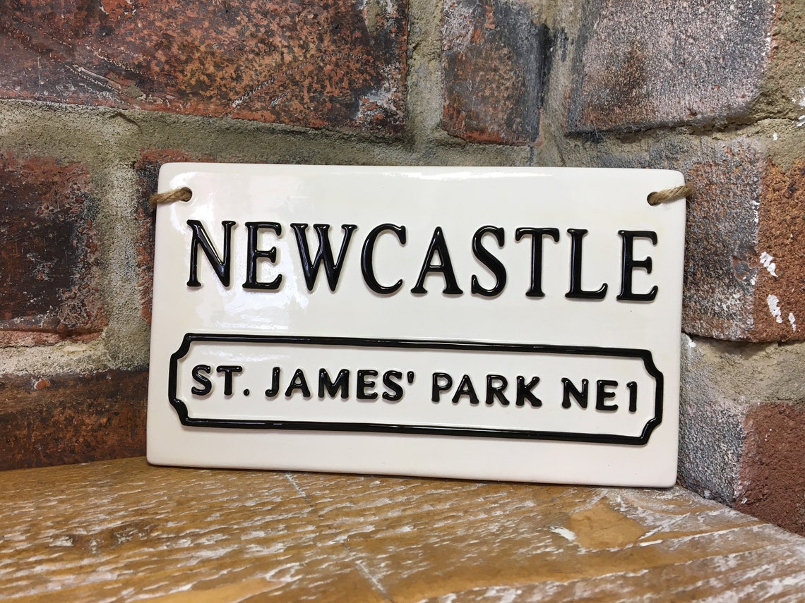 NEWCASTLE Sign-st James Park-london Street Sign-football - Etsy