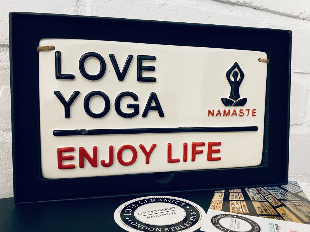 LOVE Yoga-enjoy Life-ceramic-wall Sign-meditation-yoga Gifts-gifts for ...