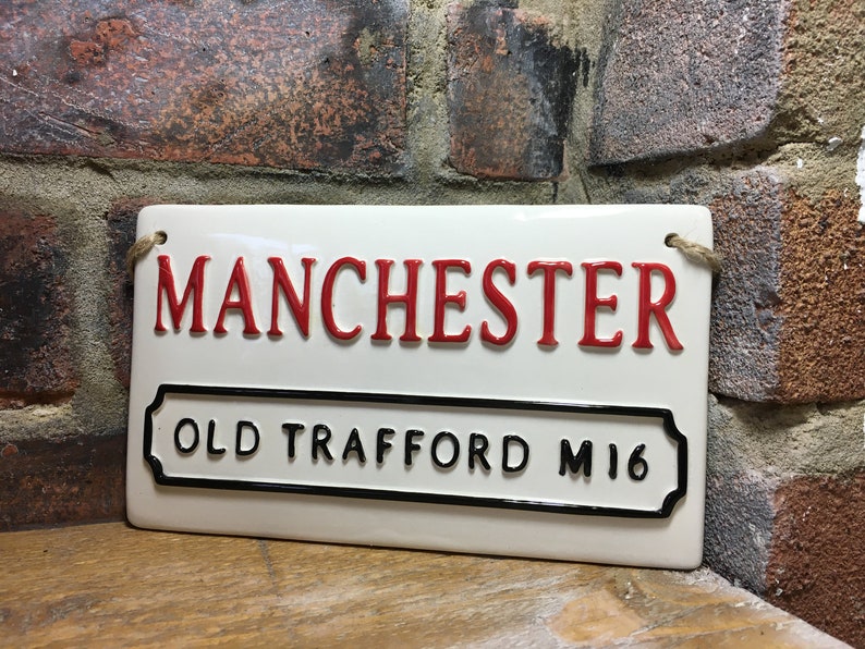 MANCHESTER United-football Sign-old Trafford-football Street Sign-man ...
