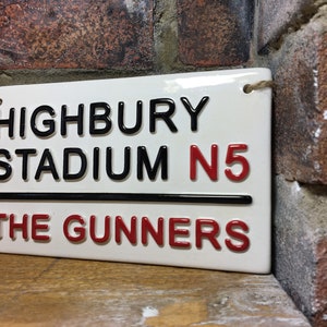 Handmade Arsenal Highbury Stadium Ceramic Sign: Football Gift - Etsy UK