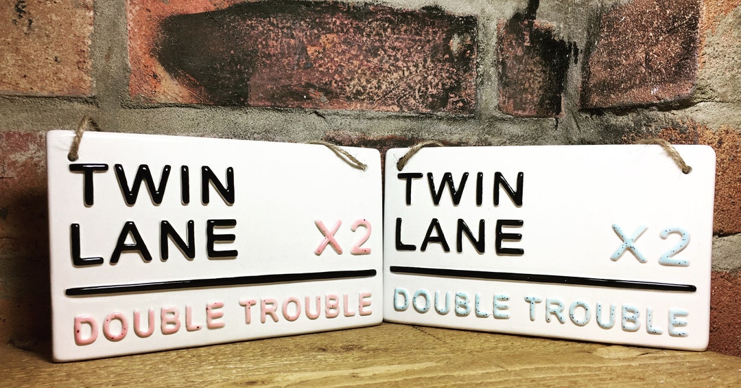 TWIN Lane-double Trouble-london Street Sign-wall Art-gift for Sisters ...